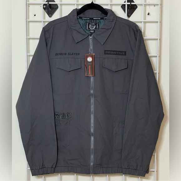 Primitive | Jackets & Coats | Primitive Mens Gray Demon Slayer Shirt ...